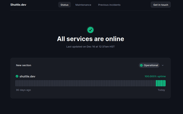 Setting up a Status Page with BetterStack | Shuttle